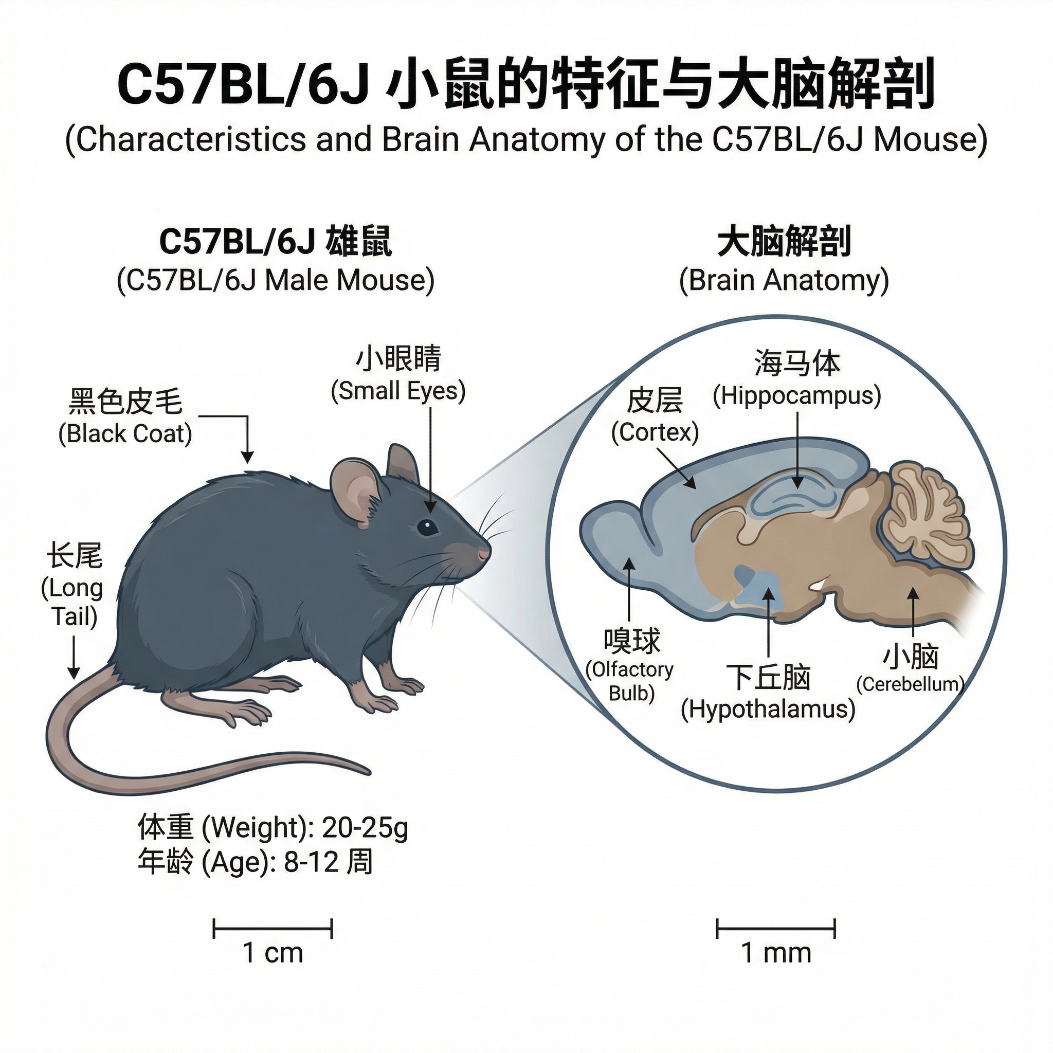 A standard image of a male C57 mouse, preferably one that... | SciDraw ...