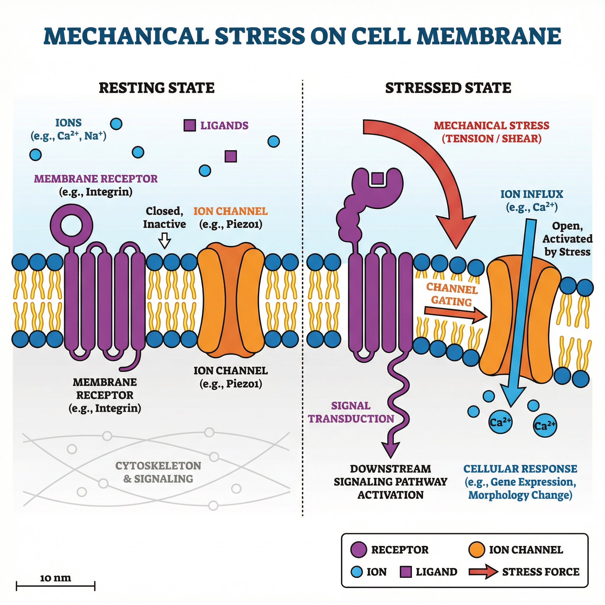 An image illustrating the effect of stress on membrane re... | SciDraw ...