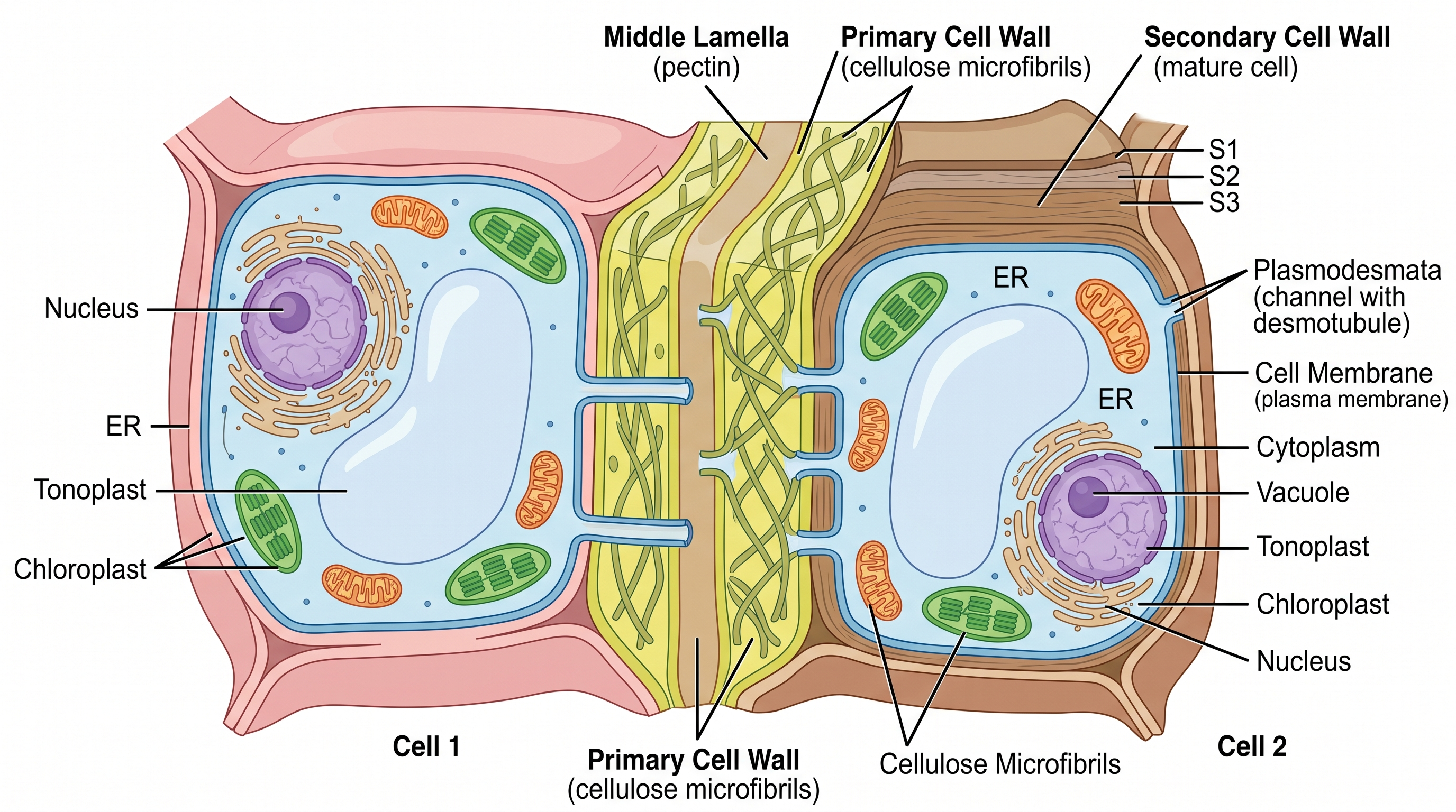 Plant Cell Diagram Labeled | Free Plant Cell Generator | SciDraw AI